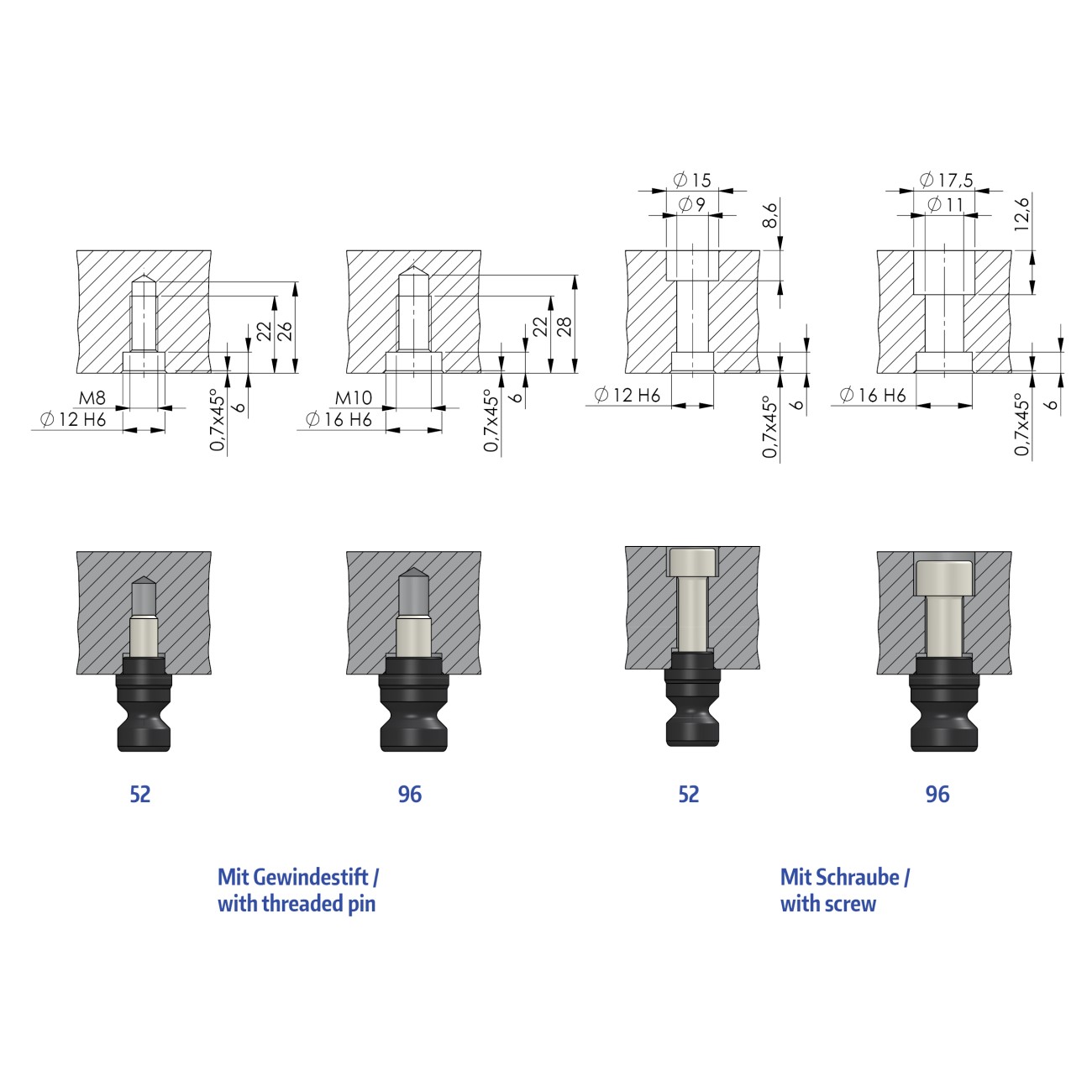 45570: Quick•Point® Clamping Studs | LANG Technik USA